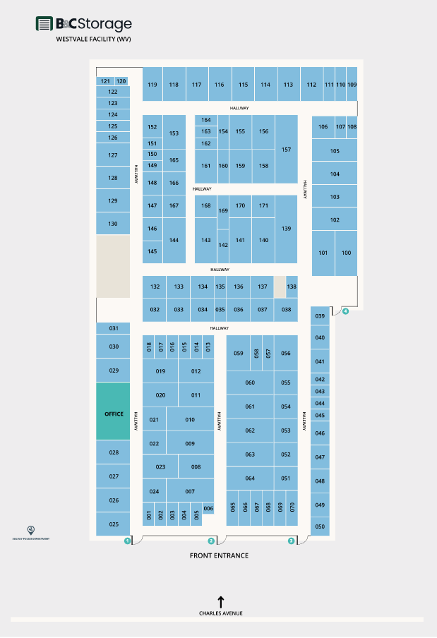 Westvale Facility Map | B&C Self Storage