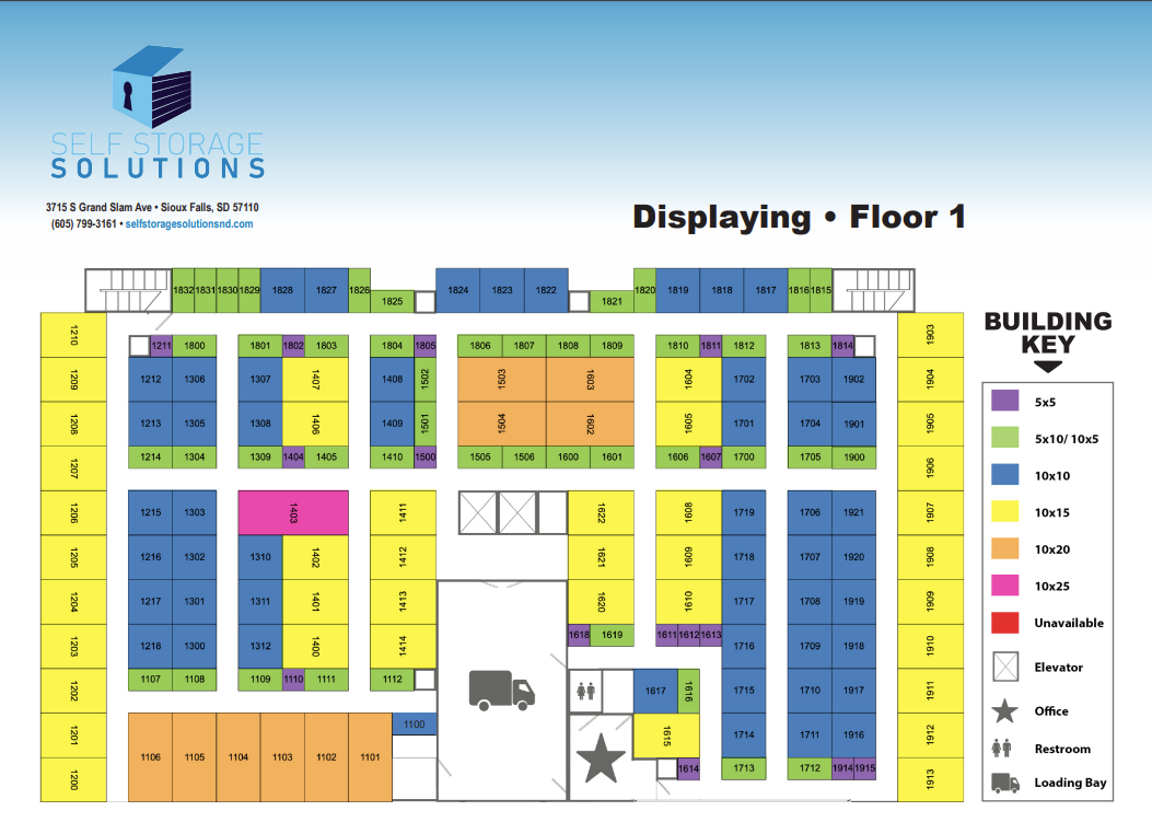 Sioux Falls, SD Map | Self Storage Solutions
