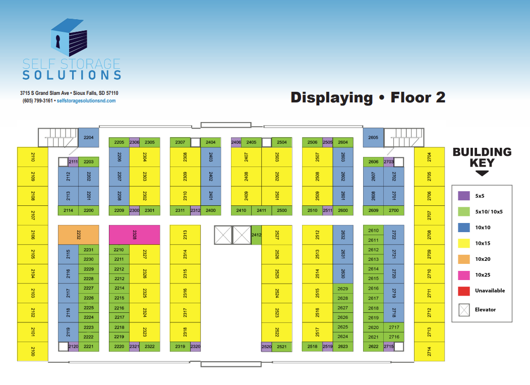 Sioux Falls, SD Map | Self Storage Solutions